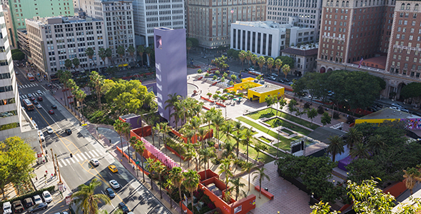 Pershing Square Downtown Los Angeles, Stock Footage | VideoHive